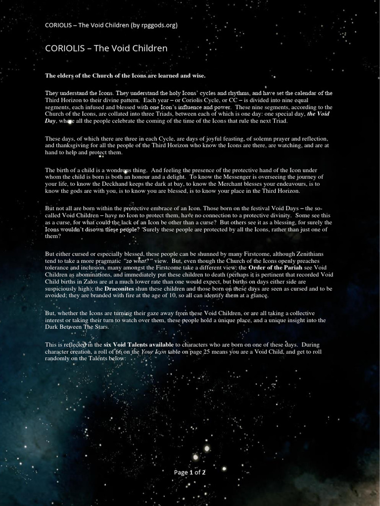 Understanding Void Children in Coriolis | PDF