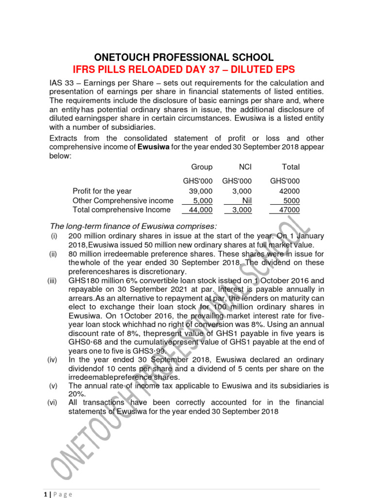 Day 37 - 40 IFRS Pills Reloaded | PDF | Earnings Per Share | Preferred Stock