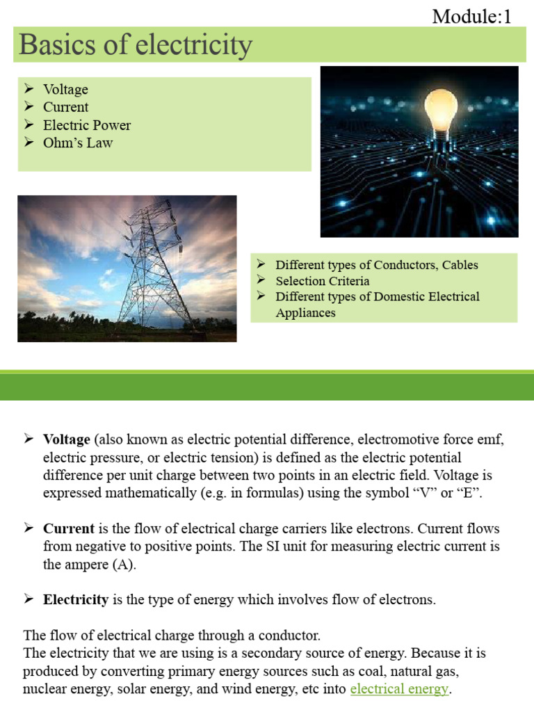 Module 1 | PDF | Electric Current | Voltage