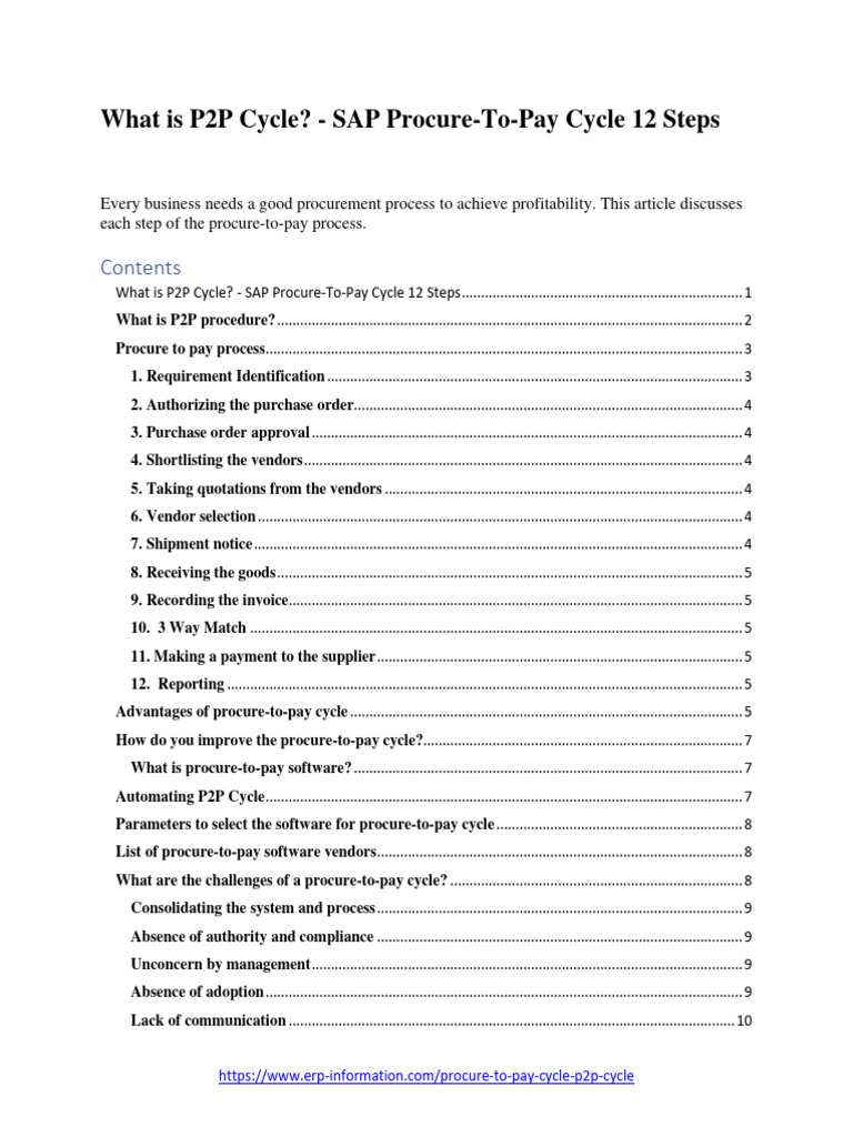 Understanding the Procure-to-Pay Cycle | PDF | Accounts Payable ...