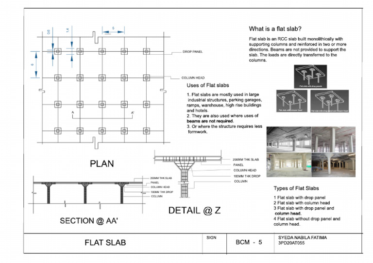Flat Slab Detailing and Uses | PDF