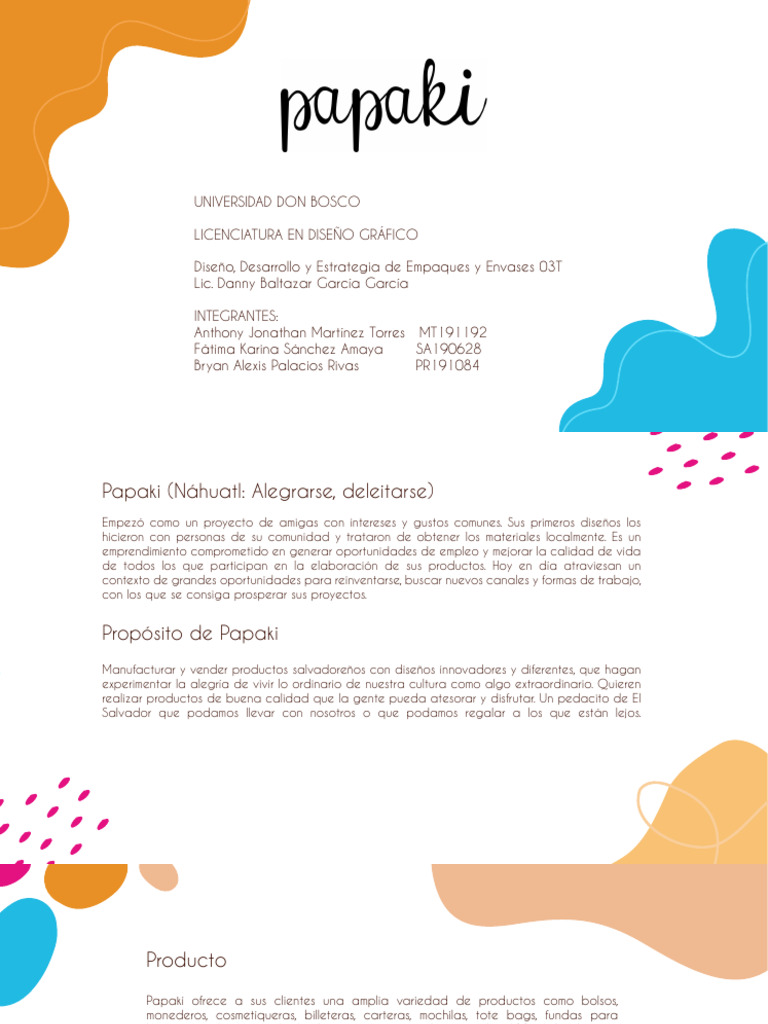 Preesentación Final Papaki | PDF | Iniciativa empresarial | Moda
