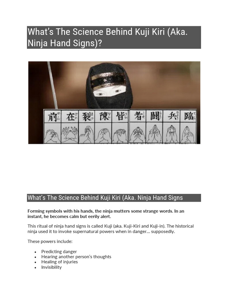 Science of Kuji Kiri Hand Signs | PDF | Hypnosis | Meditation