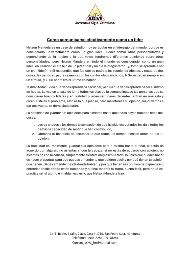 Como Comunicarse Efectivamente Como Un Lider | PDF Como Comunicarse Efectivamente Como Un Lider | PDF