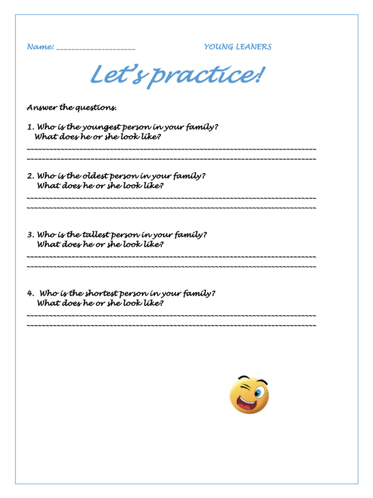 Family Description Practice | PDF