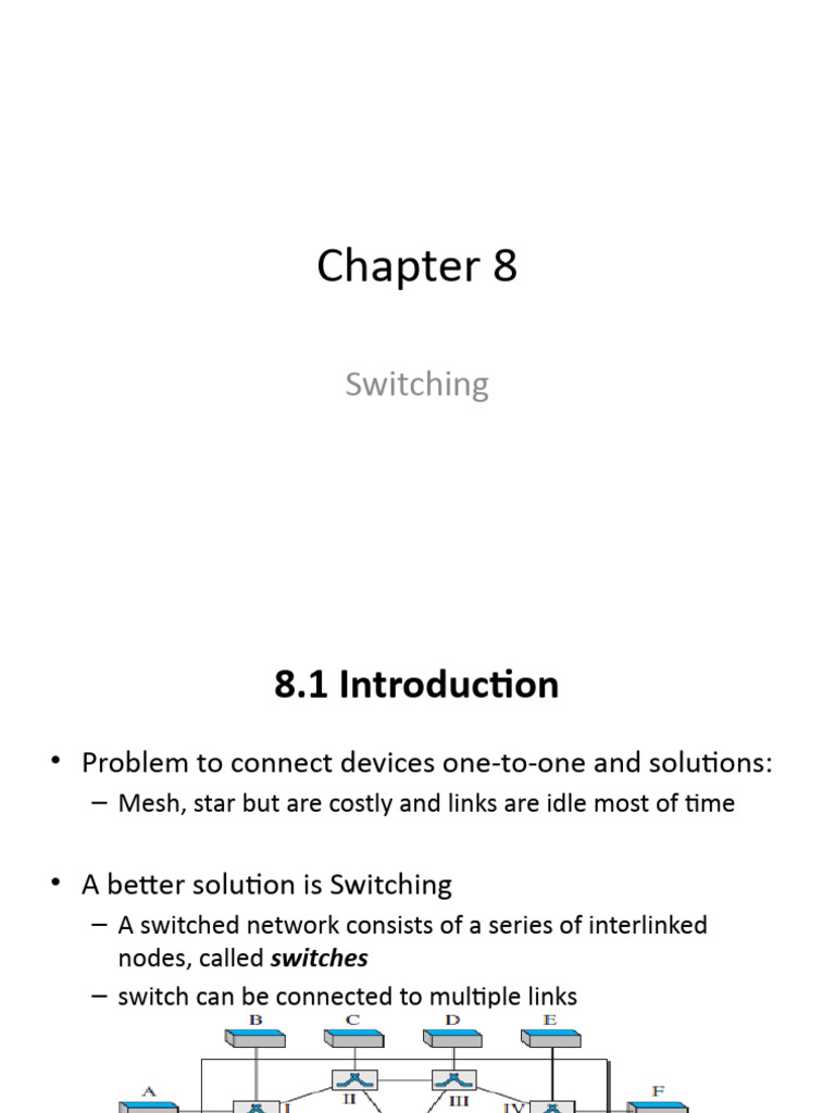 Chapter 8 Switching | PDF | Packet Switching | Computer Network