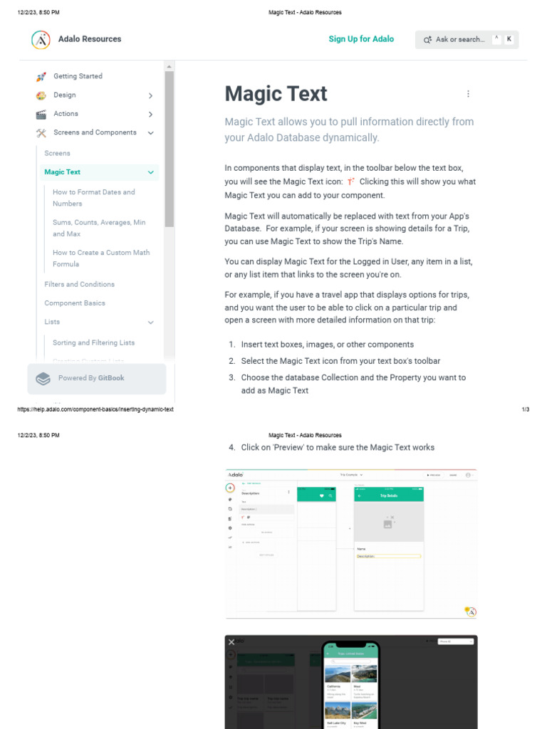 Magic Text - Adalo Resources | PDF | Icon (Computing) | Digital Technology