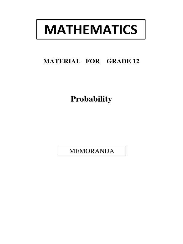 MSI Probability Memos | PDF | Probability | Probability Theory
