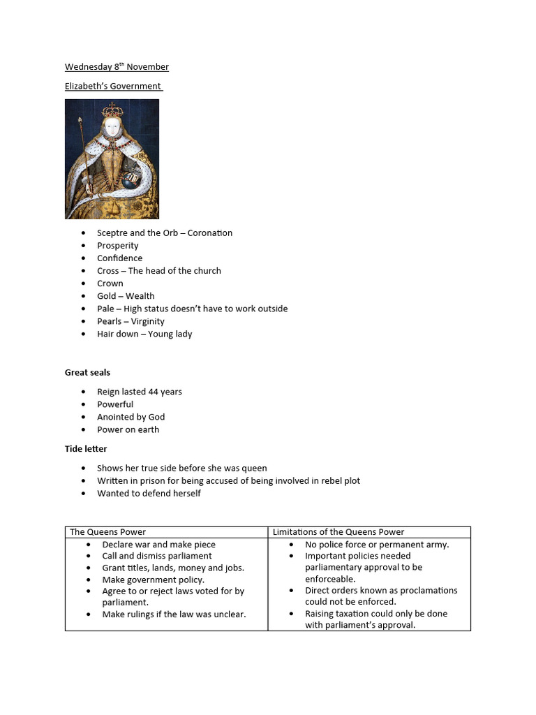 GCSE History - Early Elizabethan England | PDF | Mary, Queen Of Scots ...