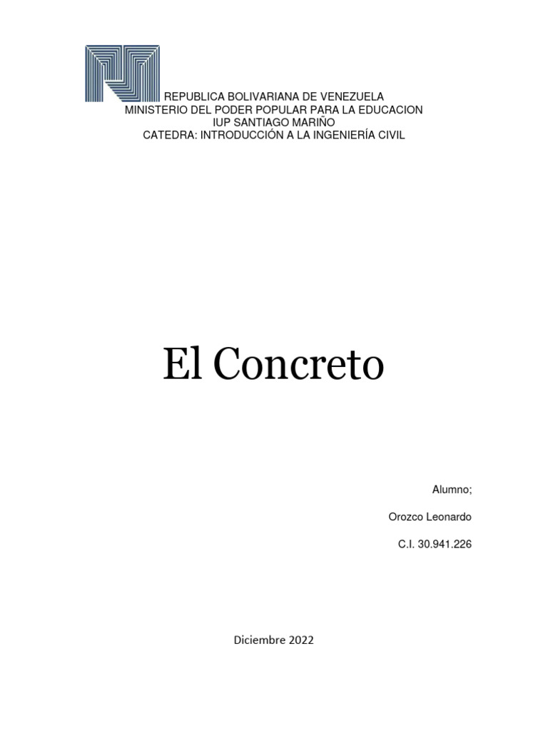 El concreto | PDF | Hormigón | Concreto reforzado