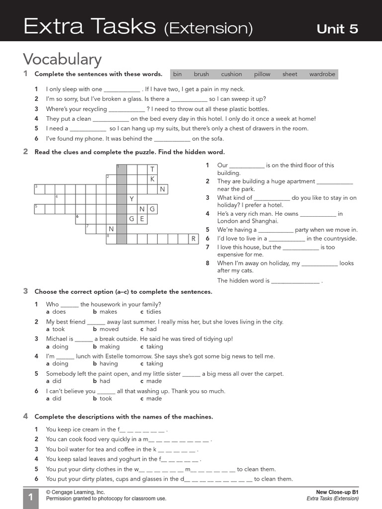 Ncu b1 Extra Tasks Extension U5 | PDF