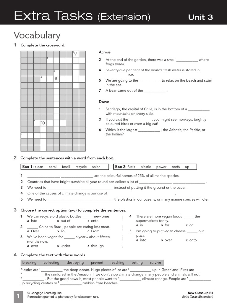 Ncu b1 Extra Tasks Extension U3 | PDF | Earth Sciences | Natural Environment