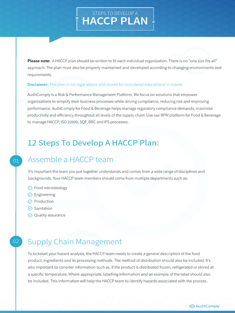 AuditComply HACCP Plan | PDF | Hazard Analysis And Critical Control ...