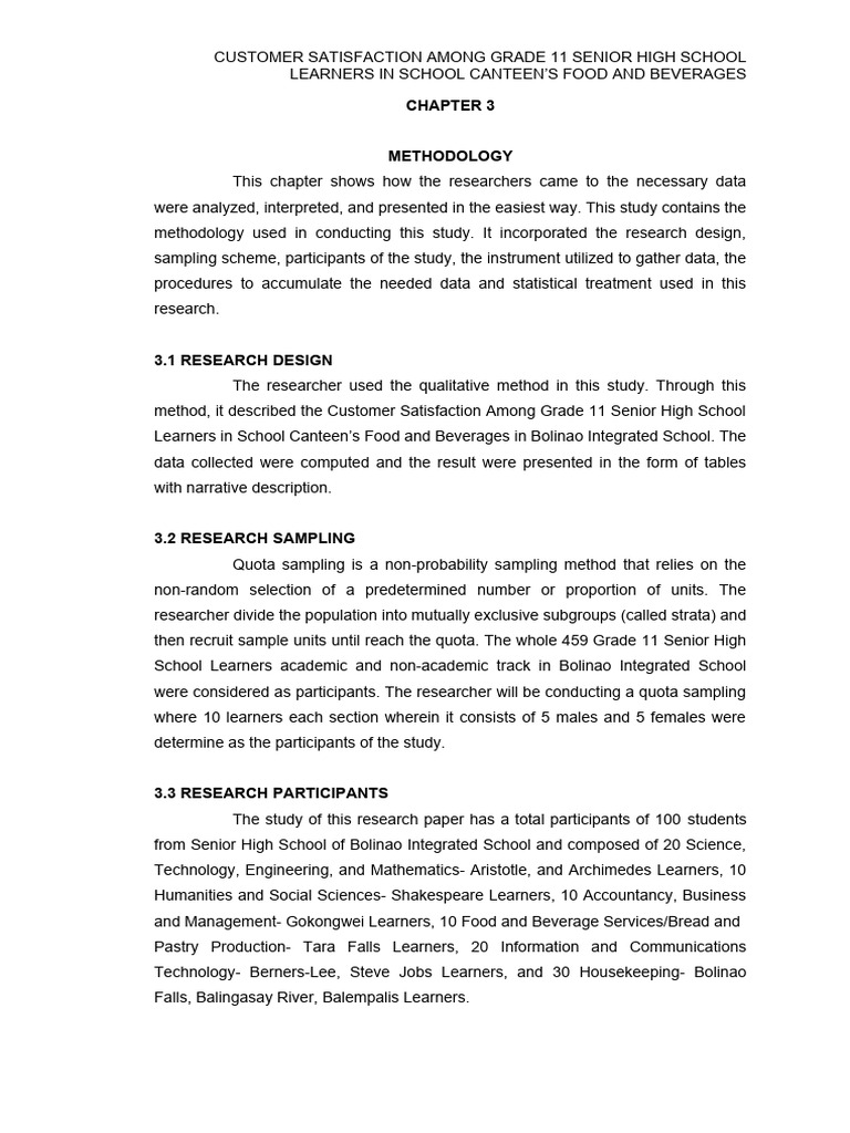 Chapter 3 | PDF | Sampling (Statistics) | Methodology Chapter 3 | PDF | Sampling (Statistics) | Methodology