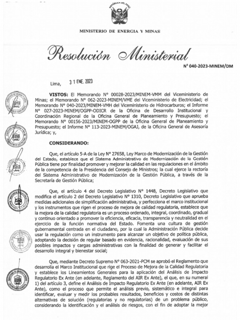 RM #040-2023-Minem-Dm PDF | PDF