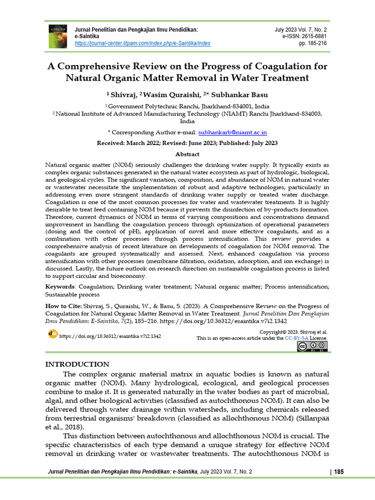 A Comprehensive Review on the Progress o | PDF | Chemistry | Chemical ...