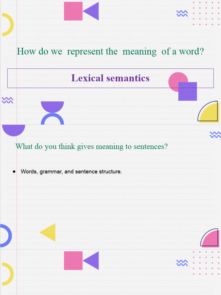 Compositional Semantics | PDF | Semantics | Word