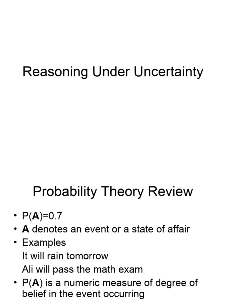 Reasoning Under Uncertainity | PDF | Bayesian Network | Probability Distribution