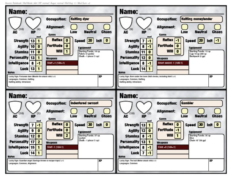 DCC Character Sheet 2024-04-16 14-55-44 | PDF | Role Playing Games | Gaming