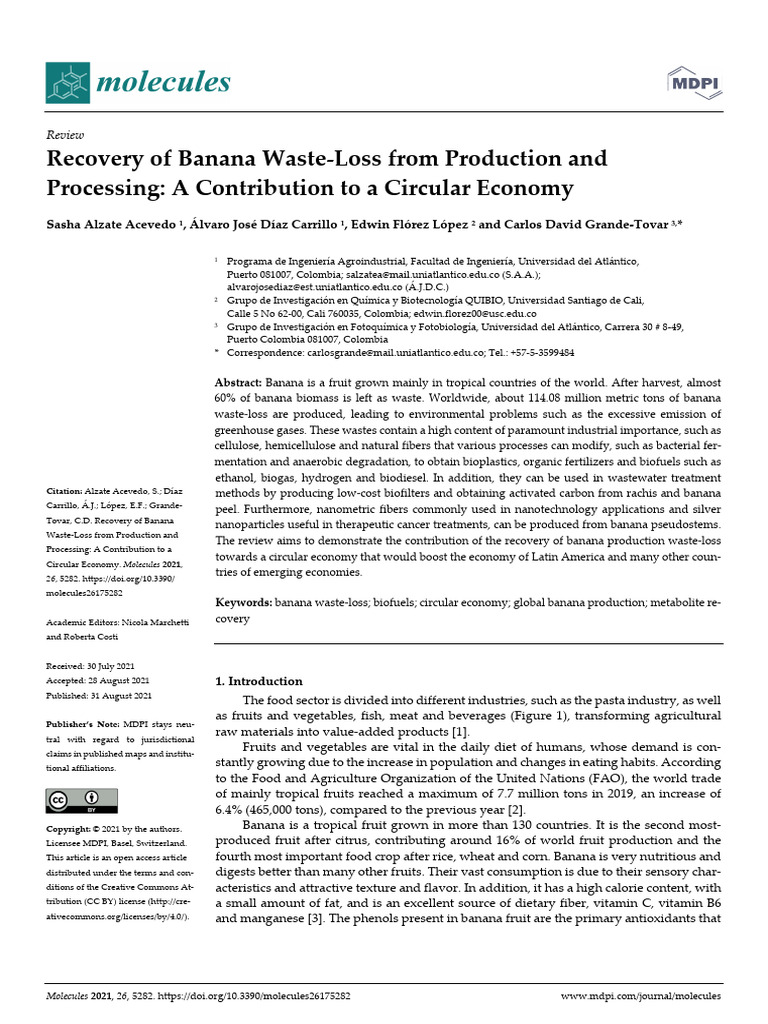 Recovery_of_Banana_Waste-Loss_from_Production_and_ | PDF | Biofuel | Banana