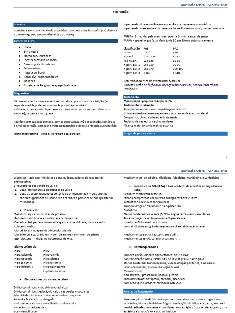 Hipertensão Arterial | PDF | Hipertensão | AVC