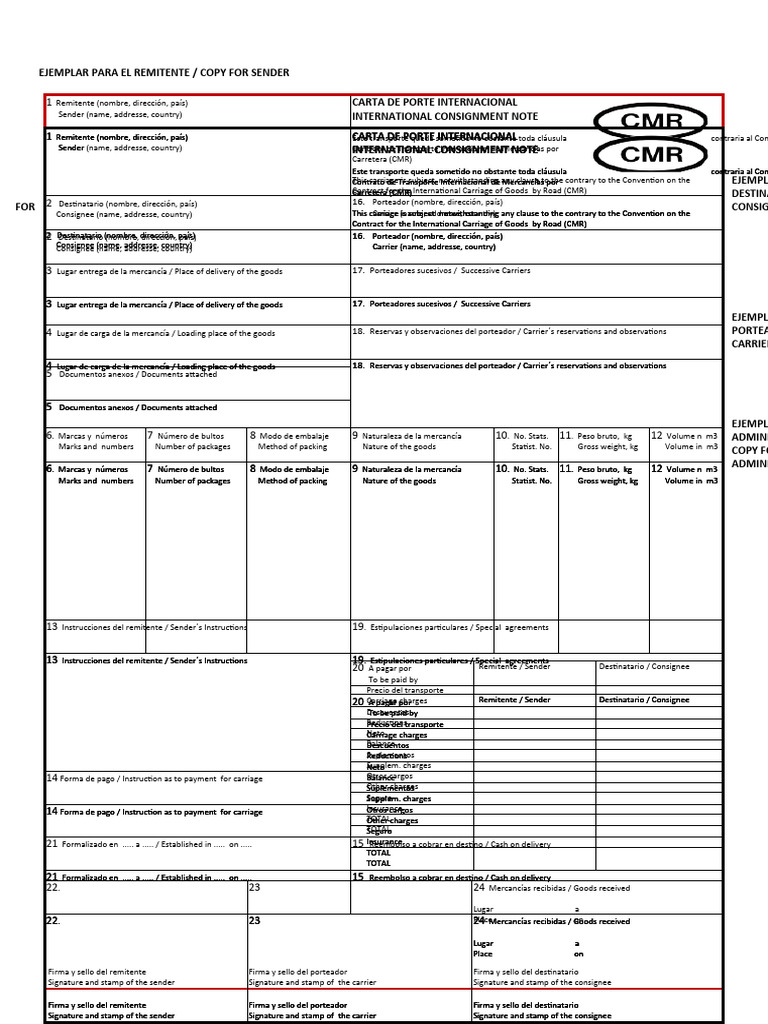08 14 2023 09 45 59 - Carta Internacional de Porte CMR 2 | PDF