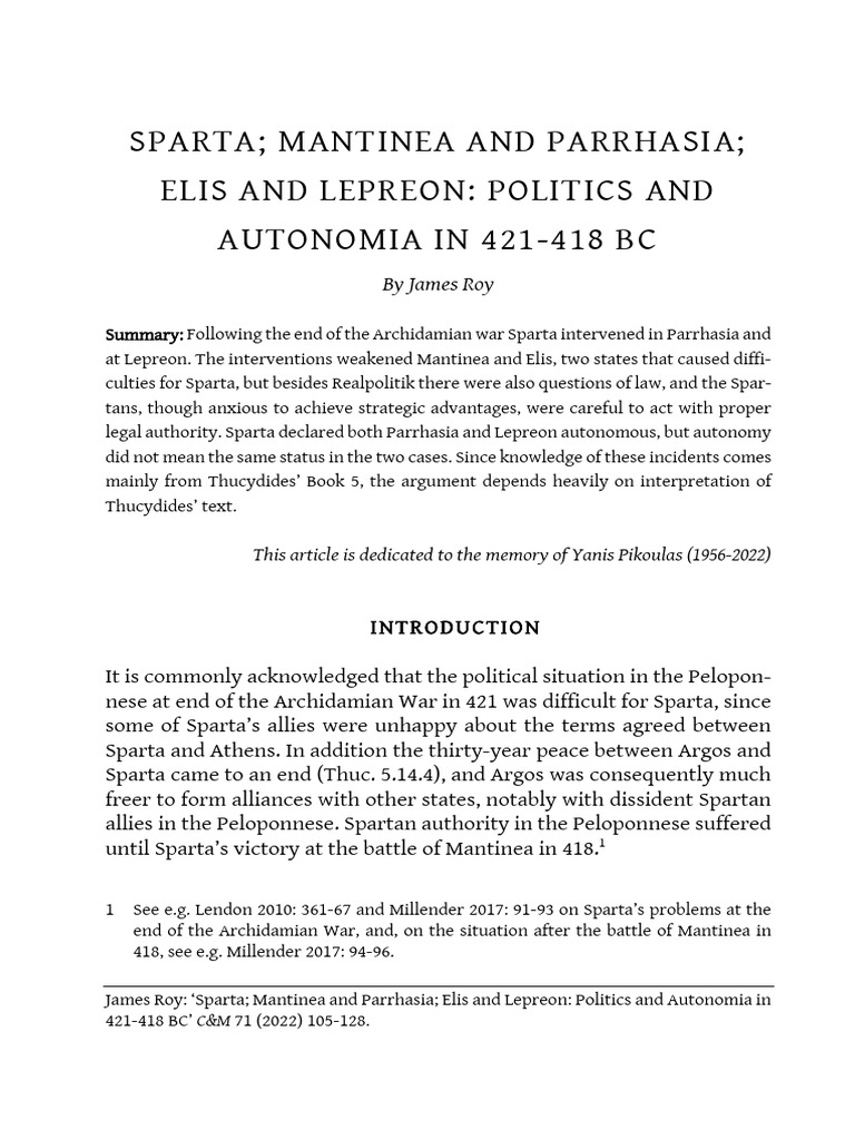 Roy Sparta | Download Free PDF | Sparta | Peloponnesian War