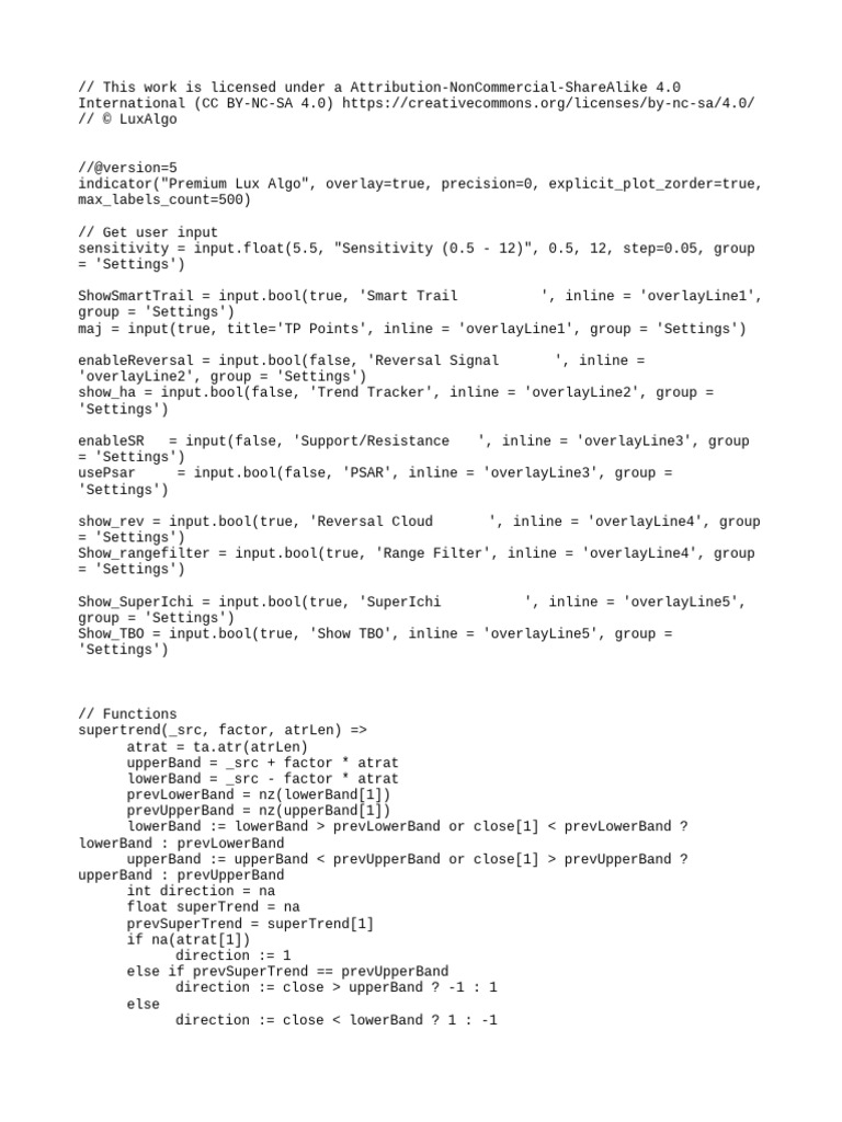 Premium Lux Algo | PDF | Standard Deviation | Technical Analysis