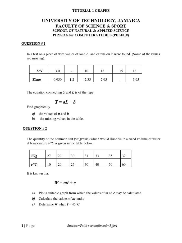 Tutorial 1 Graphs | Download Free PDF | Velocity | Logarithm