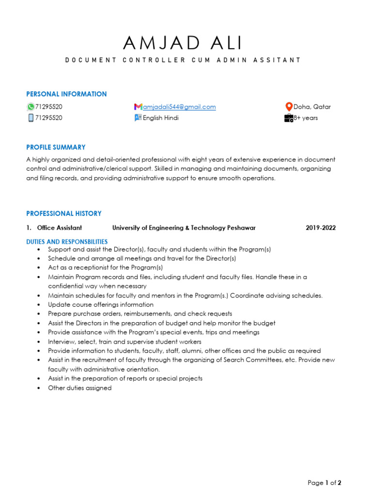 Document Controller CV | PDF | Specification (Technical Standard) | Computing