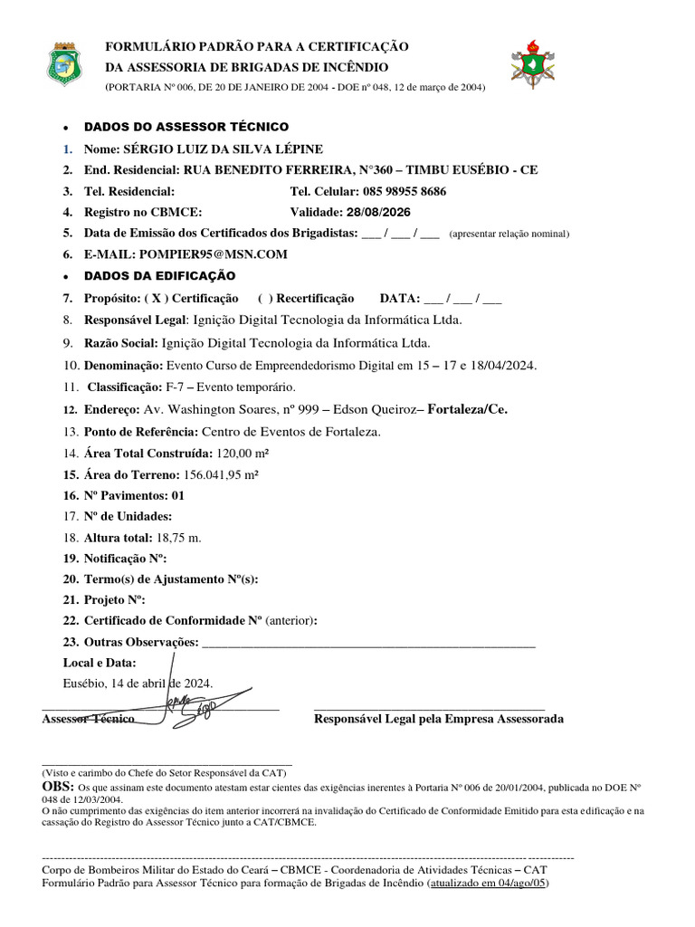 Ficha de Assessor - Empreendedorismo Digital Cec 15 17 e 18-04-2024 | PDF