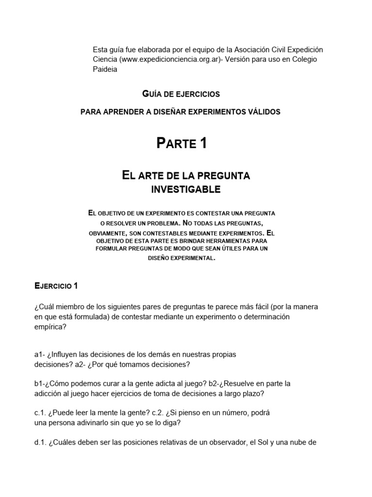GUIA DE DISEÑO EXPERIMENTAL 4to | PDF | Experimentar | Placebo