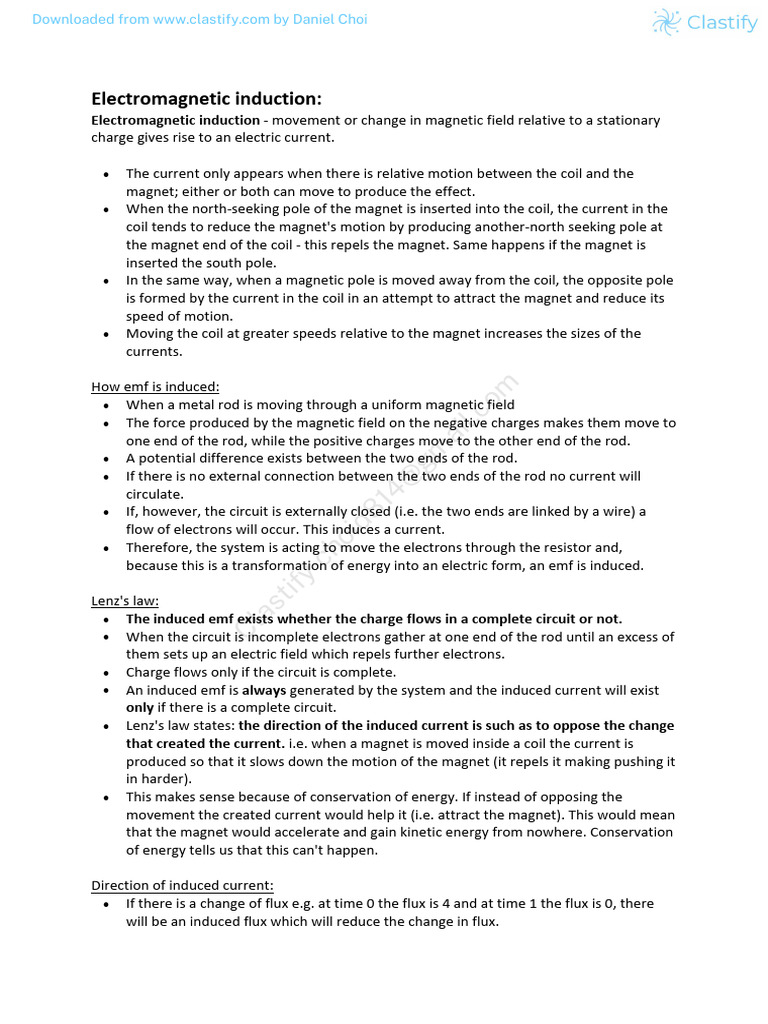Understanding Electromagnetic Induction | PDF | Electromagnetic ...