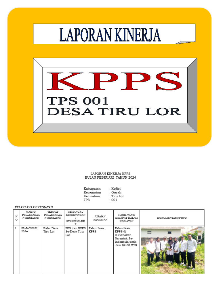 Laporan Kinerja KPPS | PDF
