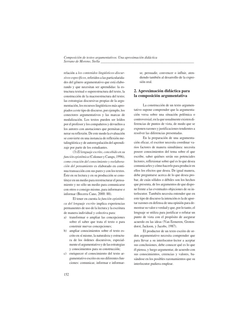 Composición de Textos Argumentativos. Una Aproximación Didáctica | PDF | Teoría de la ...