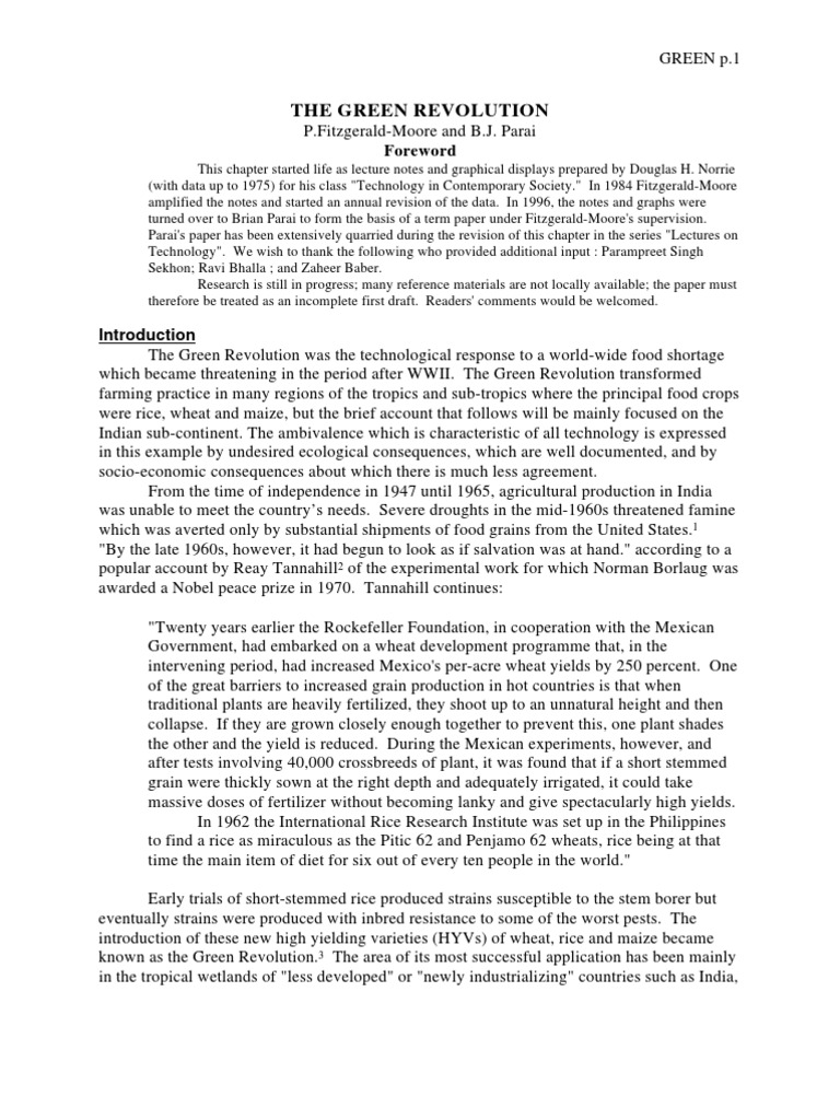Green Revolution | PDF | Green Revolution | Rice