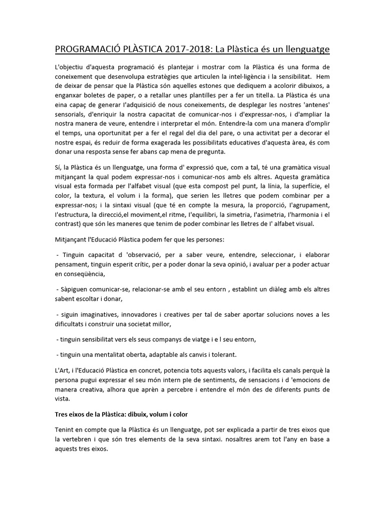 Programació Plàstica Jonathan | PDF