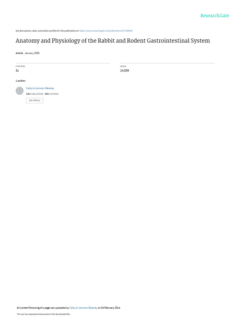 Anatomy and Physiology of The Rabbit and Rodent Ga | PDF | Stomach ...