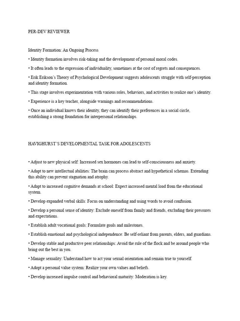 PER-DEV Reviewer | PDF | Stress (Biology) | Adolescence