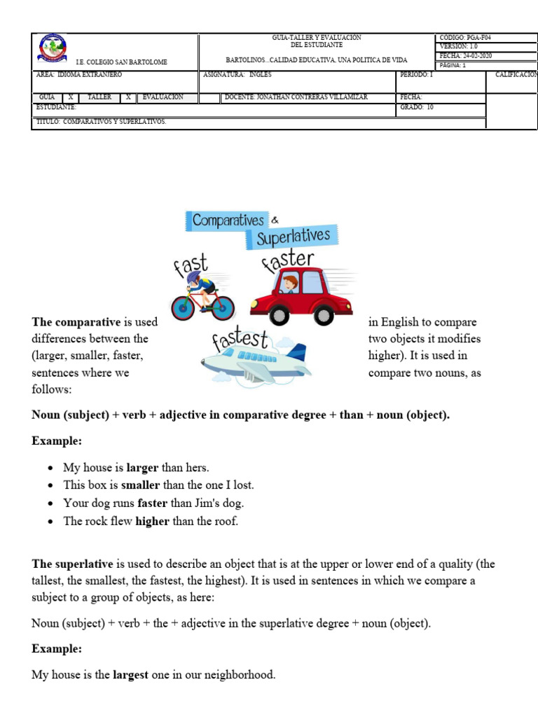 Comparatives and Superlatives | PDF | Syntax | Linguistic Morphology