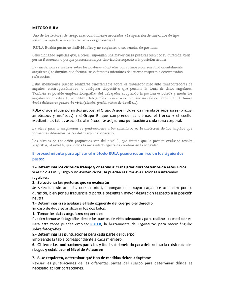 Método Rula Reba Rosa | PDF | Frecuencia