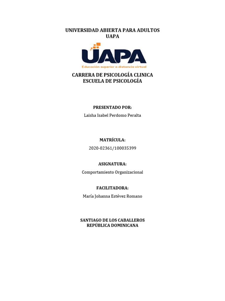 Universidad Abierta para Adultos Uapa: Presentado Por | PDF | Liderazgo ...