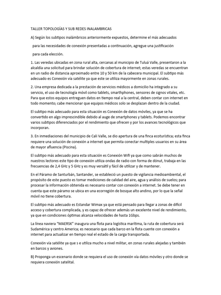 TALLER TOPOLOGIAS | PDF | Topología de la red | Internet