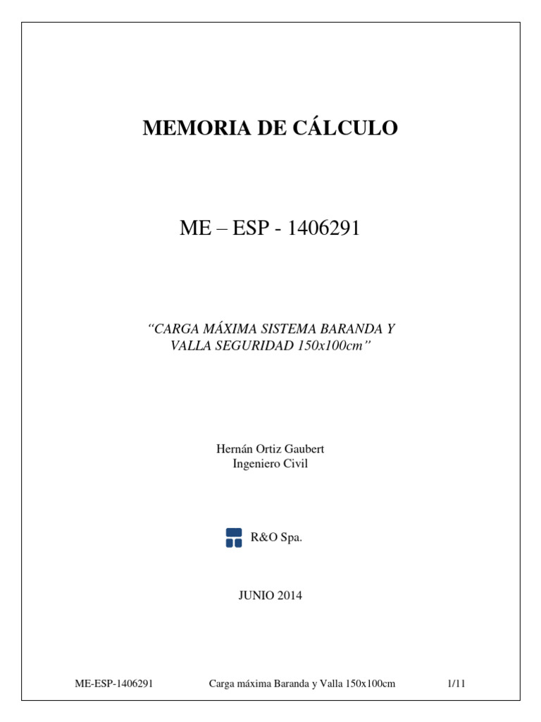 Carga Máxima Baranda y Valla | PDF