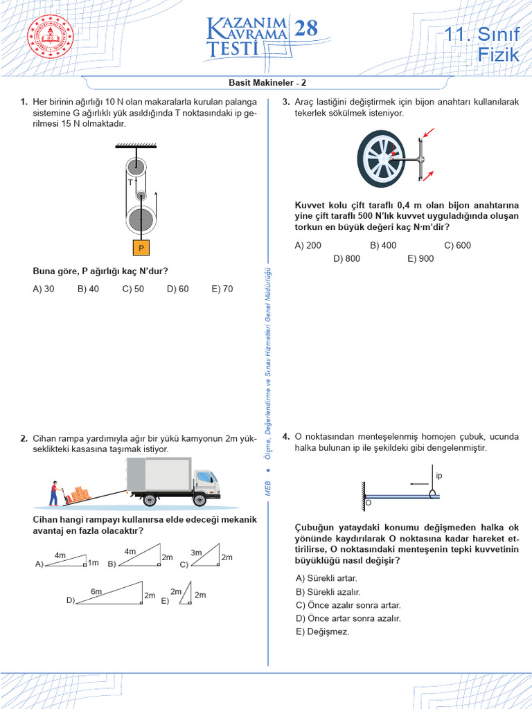 Sınıf Fizik Fizik | PDF