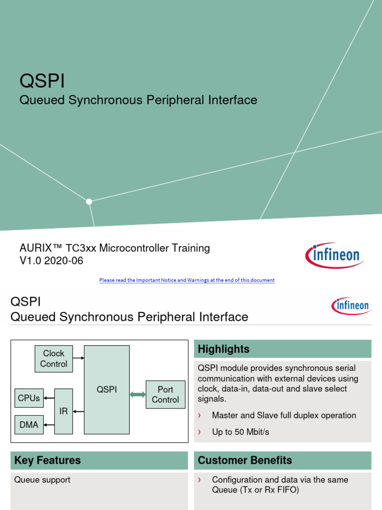 Infineon Aurix Tc3xx Queued Synchronous Peripheral Interface Training V01 00 En Pdf Duplex