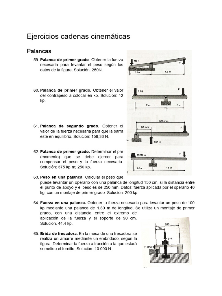 Ejercicios de Cadenas Cinemáticas | PDF | Perforar | Ingeniería mecánica