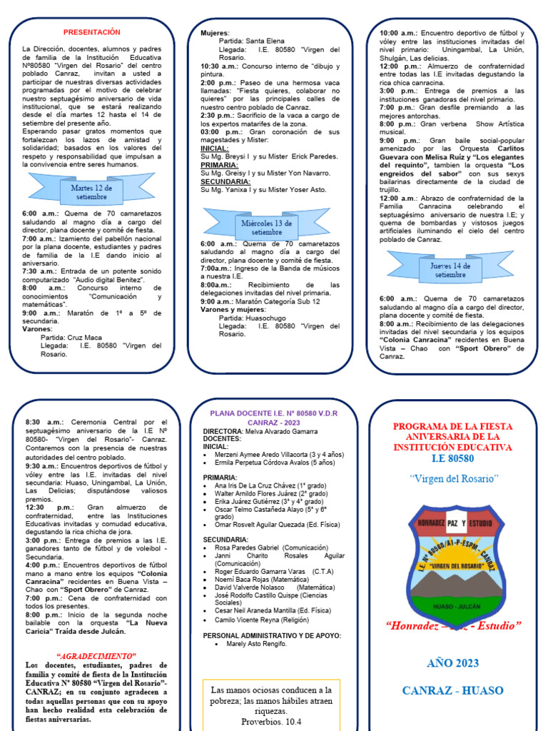 Programa Aniversario | PDF