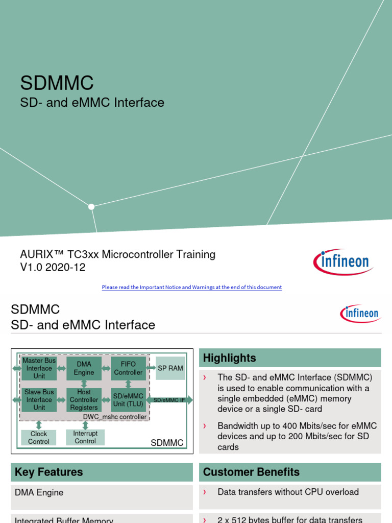 Infineon-AURIX SD and eMMC Interface-Training-v01 00-EN | PDF ...