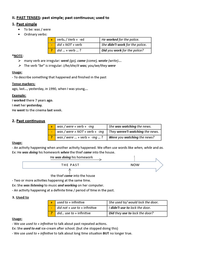Simple Past Past Continuous | Download Free PDF | Grammatical Tense | Verb